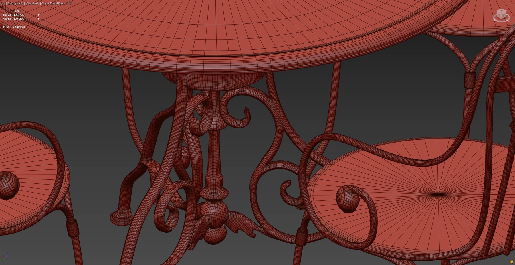 ArtStation - Antique Outdoor - Garden table and chairs set | Game Assets