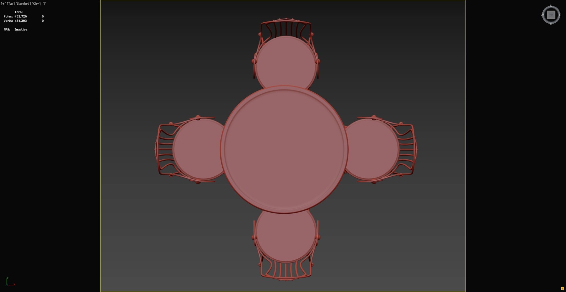ArtStation - Antique Outdoor - Garden table and chairs set | Game Assets