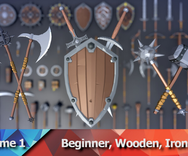 ArtStation - 900 Low Poly Fantasy RPG Weapons - Ultimate 3D Pack | Game ...