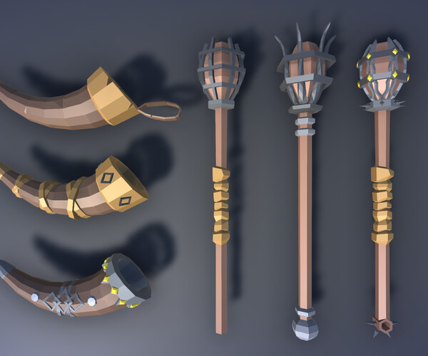 ArtStation - 900 Low Poly Fantasy RPG Weapons - Ultimate 3D Pack | Game ...