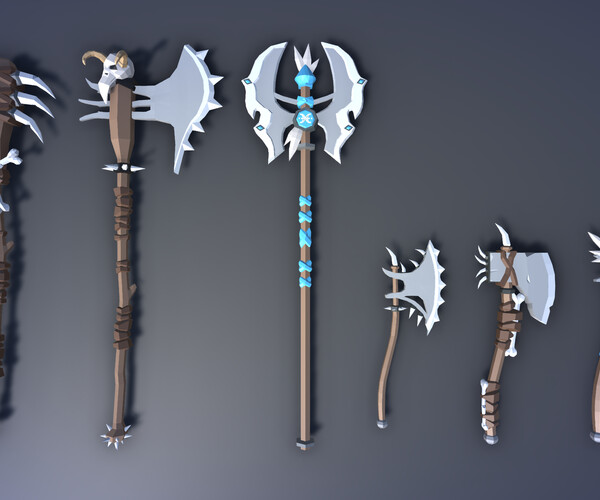 ArtStation - 900 Low Poly Fantasy RPG Weapons - Ultimate 3D Pack | Game ...