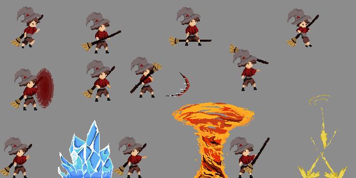 ArtStation - Magician Pixel Character | Game Assets