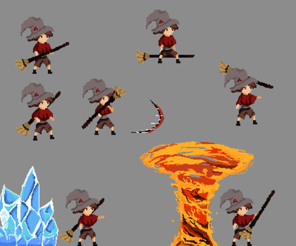 ArtStation - Magician Pixel Character | Game Assets