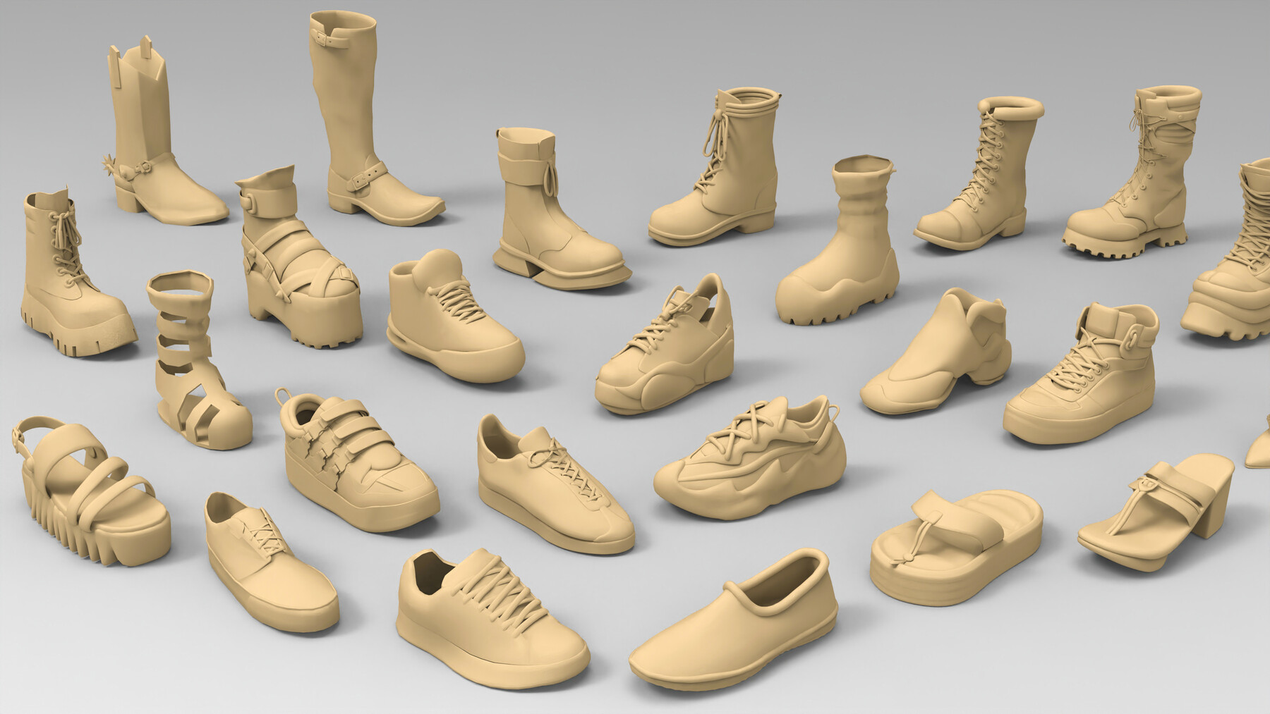 ArtStation - 25 basemesh shoes collection 2 | Resources