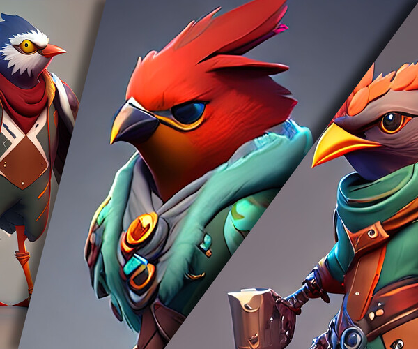 ArtStation - 109 3d stylized bird character reference | Artworks