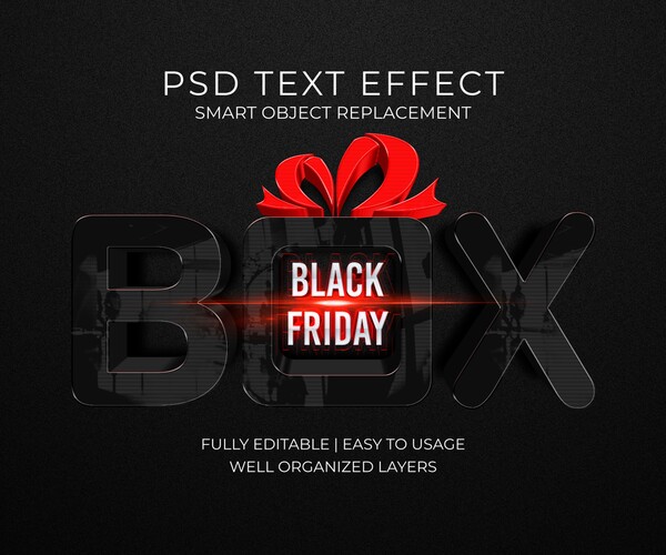 ArtStation - 3D Box. PSD fully editable text effect. Layer style PSD ...