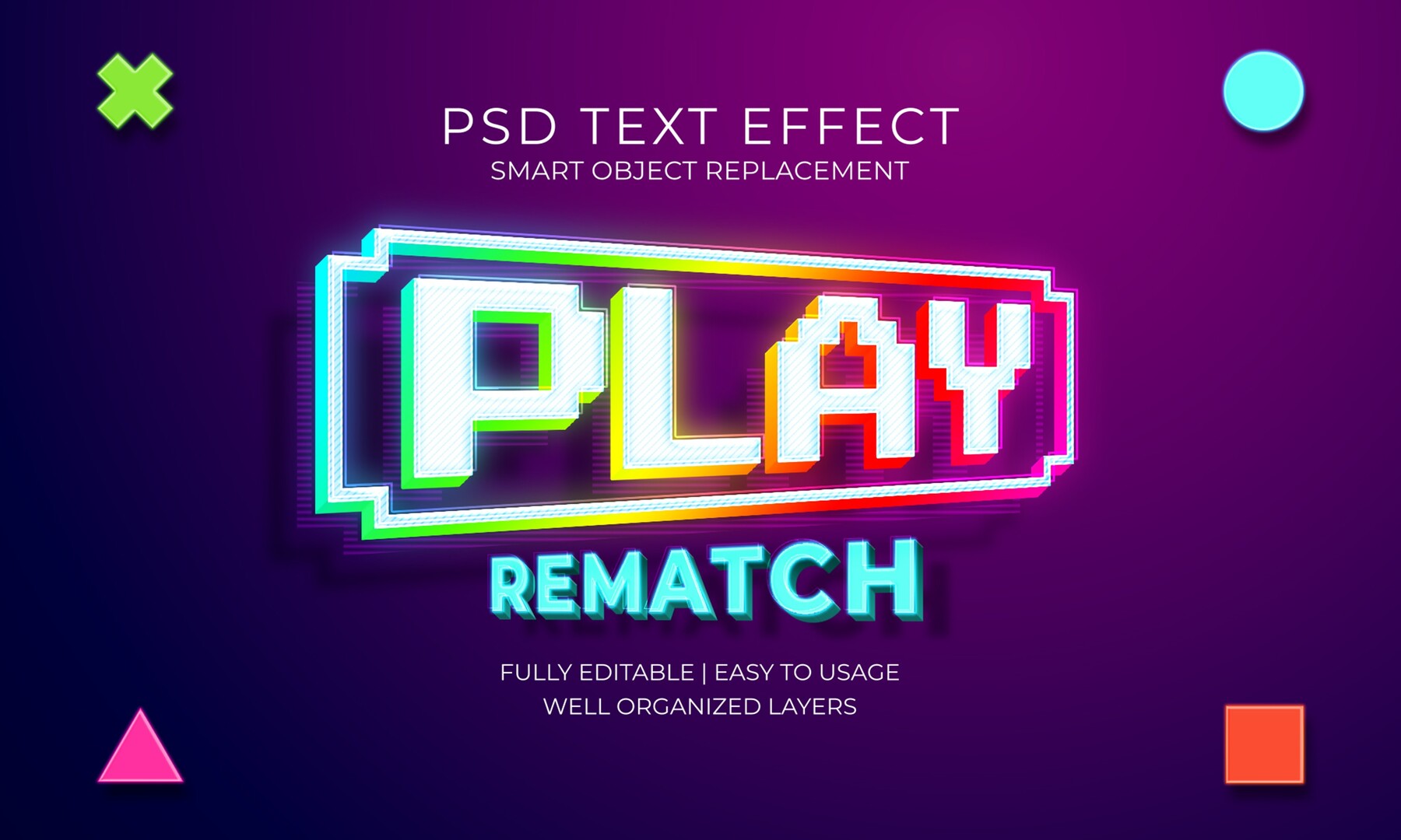 ArtStation - 3D Play Rematch. PSD fully editable text effect. Layer ...