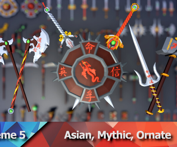 ArtStation - 900 Low Poly Fantasy RPG Weapons - Ultimate 3D Pack | Game ...