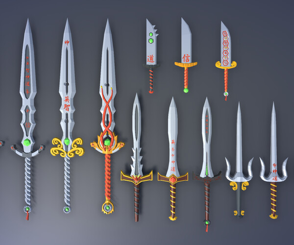 ArtStation - 900 Low Poly Fantasy RPG Weapons - Ultimate 3D Pack | Game ...