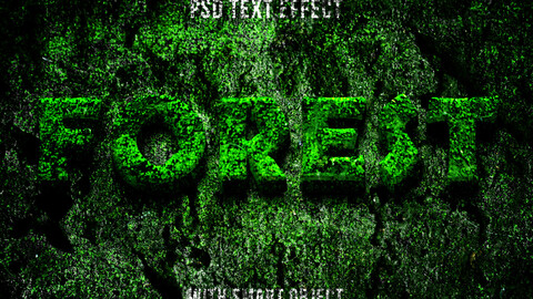 ArtStation - 3D Forest PSD fully editable text effect. Layer style PSD ...