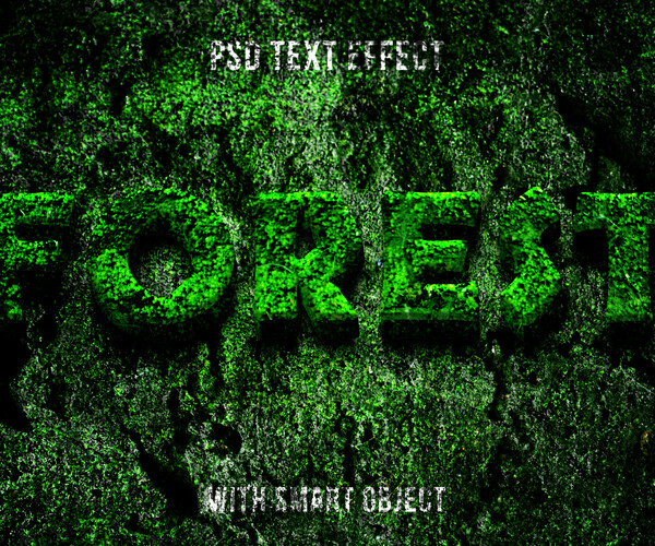 ArtStation - 3D Forest PSD fully editable text effect. Layer style PSD ...