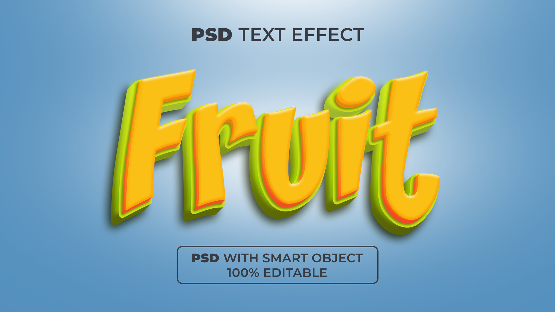 ArtStation - 3D Fruit PSD fully editable text effect. Layer style PSD ...