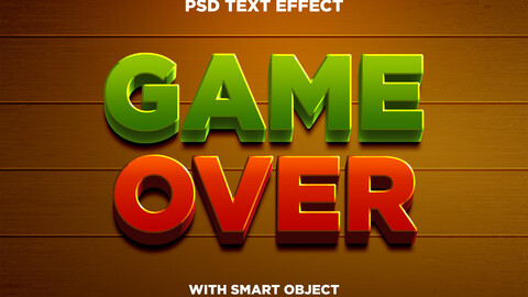 ArtStation - 3D Game Over PSD fully editable text effect. Layer style ...