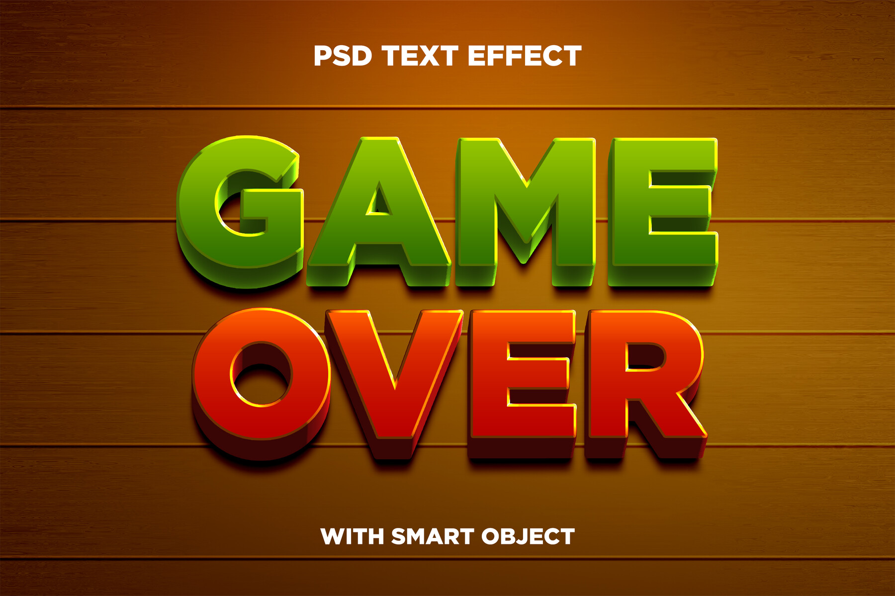 ArtStation - 3D Game Over PSD fully editable text effect. Layer style ...