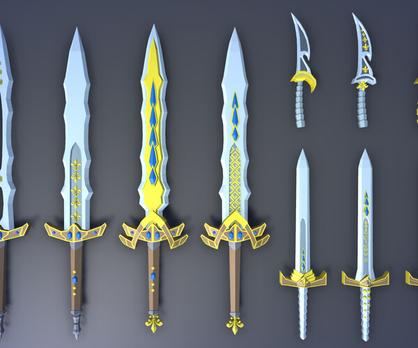 ArtStation - 900 Low Poly Fantasy RPG Weapons - Ultimate 3D Pack | Game ...