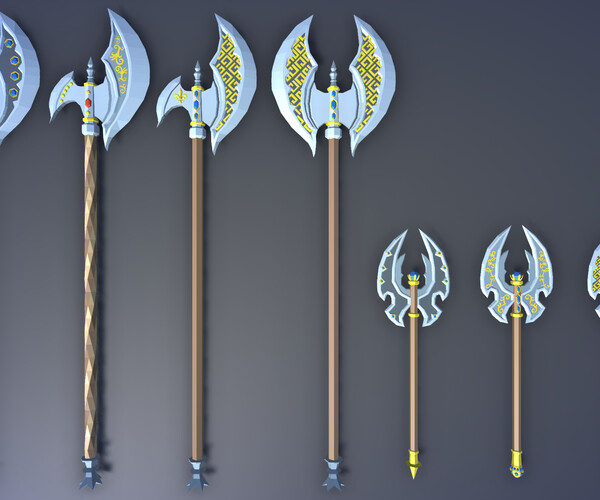 ArtStation - 900 Low Poly Fantasy RPG Weapons - Ultimate 3D Pack | Game ...