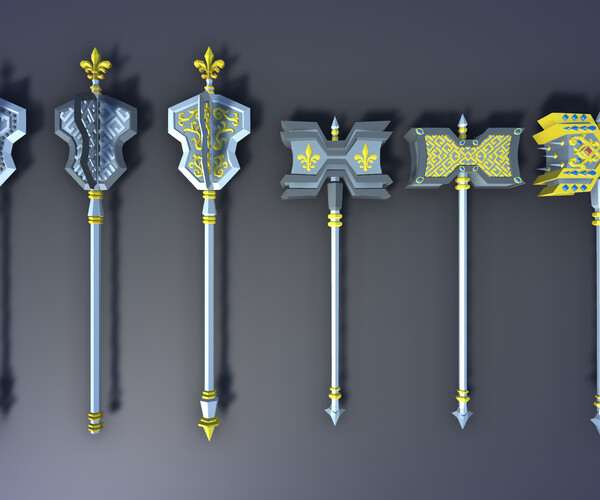 ArtStation - 900 Low Poly Fantasy RPG Weapons - Ultimate 3D Pack | Game ...