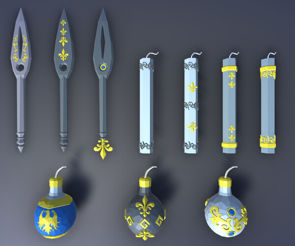 ArtStation - 900 Low Poly Fantasy RPG Weapons - Ultimate 3D Pack | Game ...