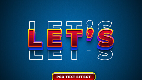 ArtStation - 3D Let's PSD fully editable text effect. Layer style PSD ...