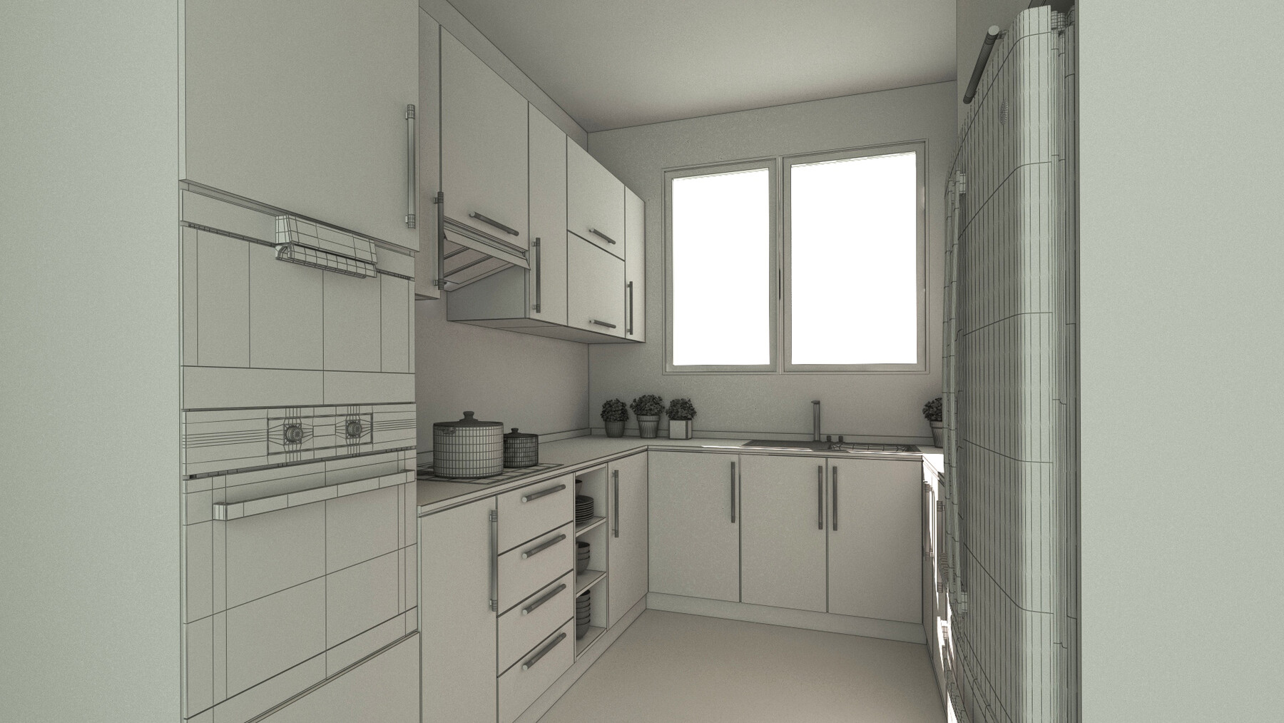 ArtStation - modern kitchen 3D interior scene | Resources