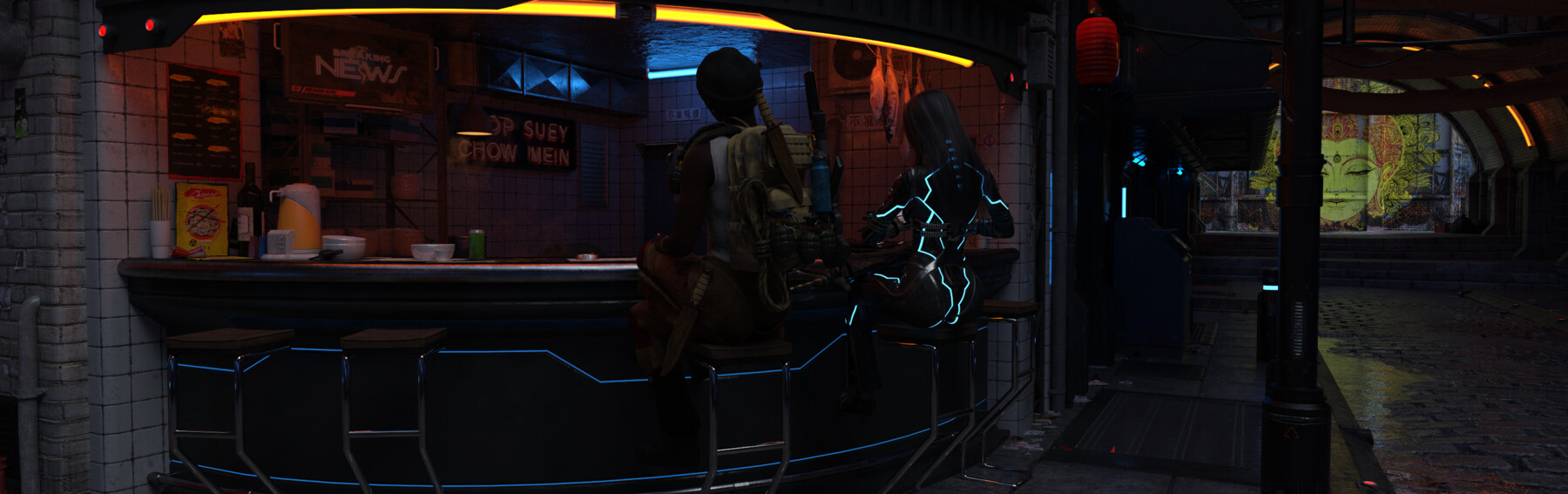 ArtStation - Remilia The First And Koo At The Spot a local eatery and hangout in the Yyo ...