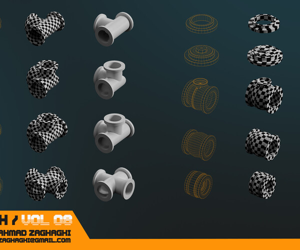 ArtStation - 80 Modular Pipes - KITBASH - VOL 08 | Resources