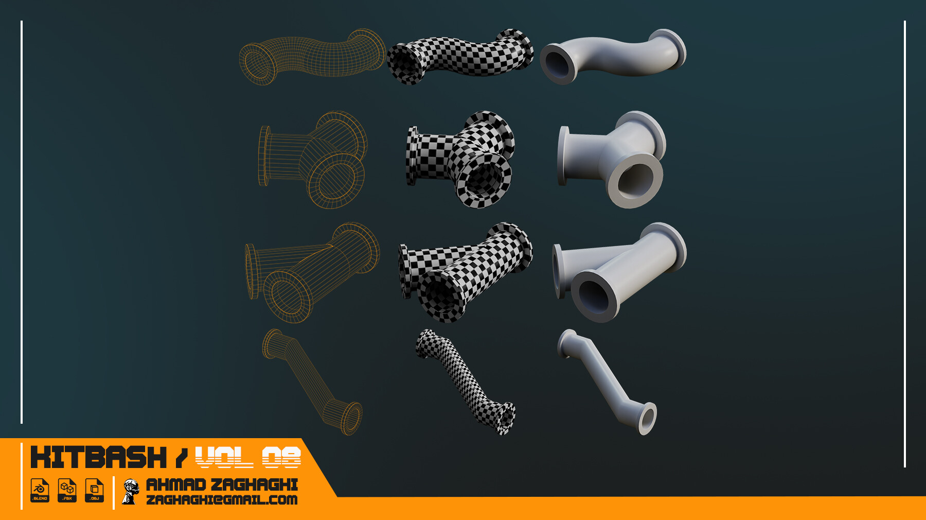 ArtStation - 80 Modular Pipes - KITBASH - VOL 08 | Resources