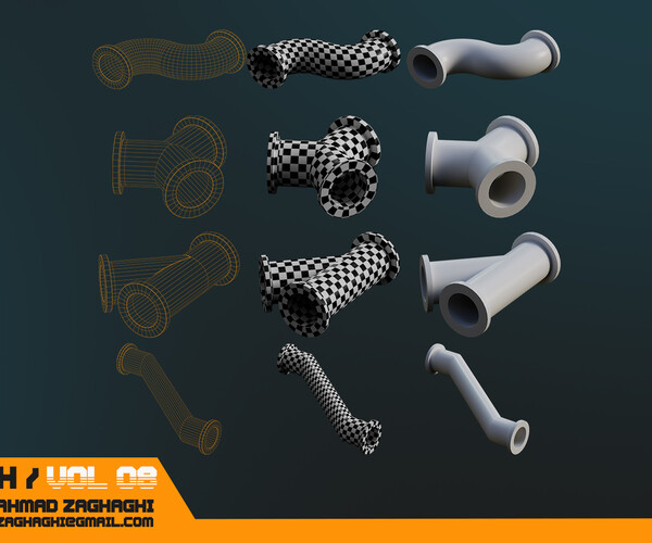 ArtStation - 80 Modular Pipes - KITBASH - VOL 08 | Resources