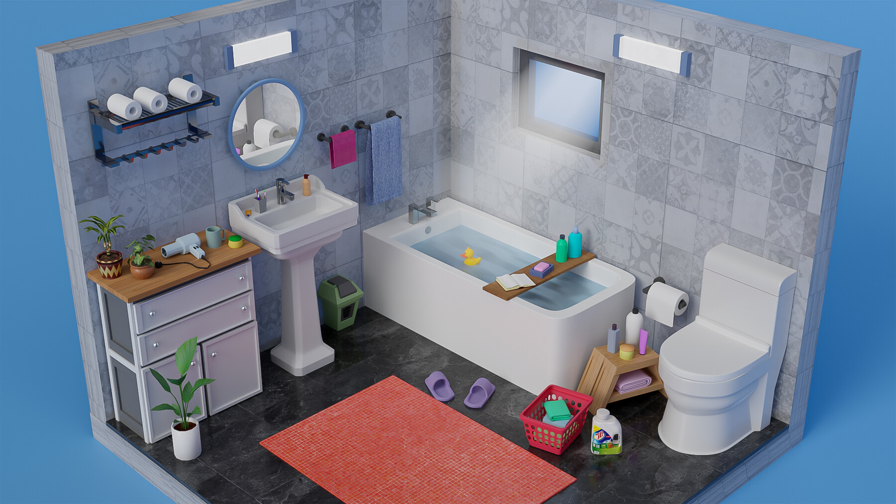 ArtStation - ISOMETRIC BATHROOM | Game Assets