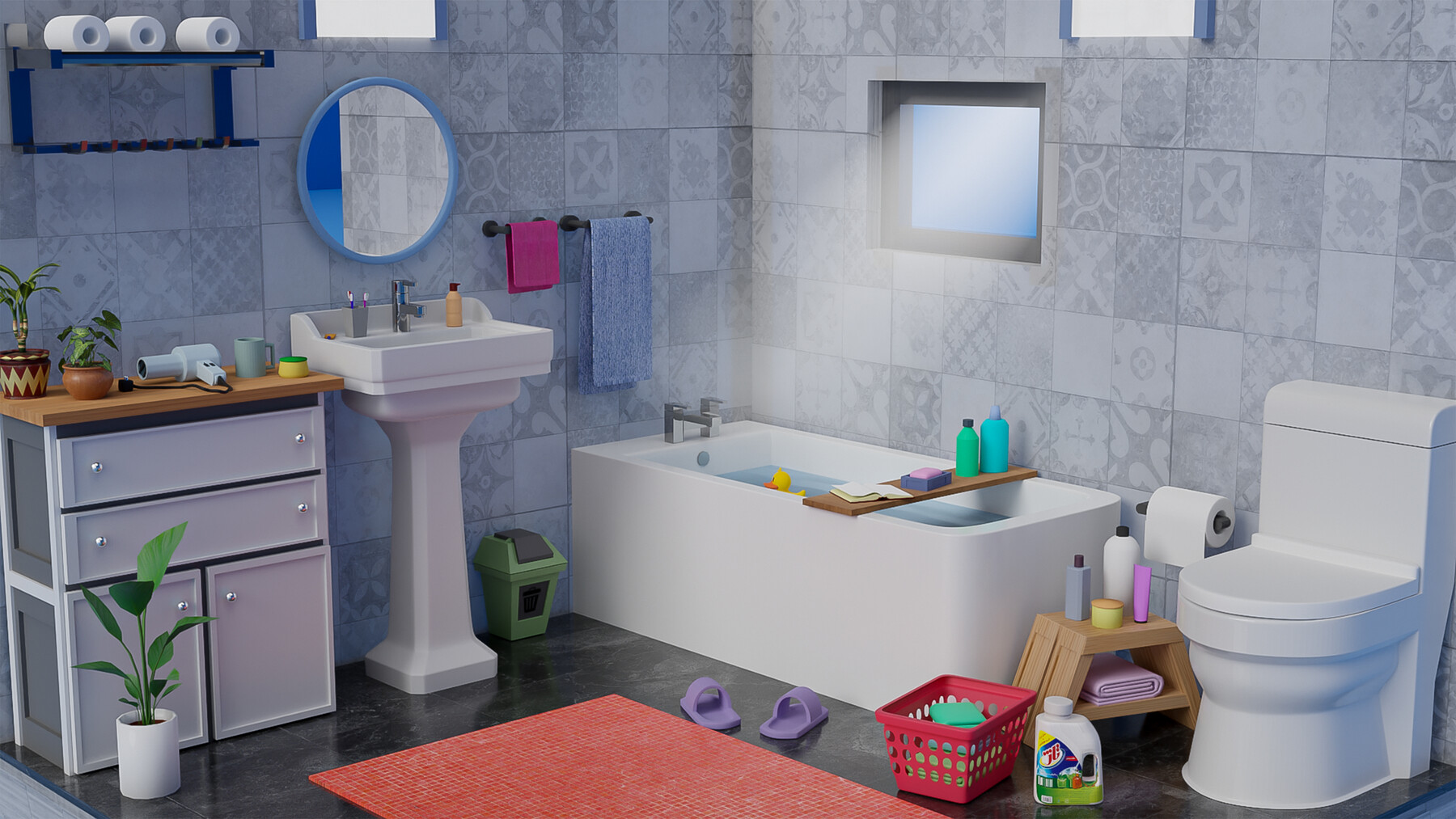 ArtStation - ISOMETRIC BATHROOM | Game Assets