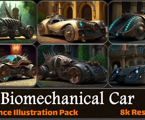 ArtStation - 100 Biomechanical Car Reference Pack | 8K | v.1 | Artworks