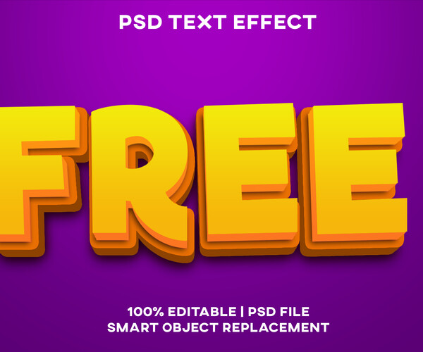 ArtStation - 3D Free. PSD fully editable text effect. Layer style PSD ...