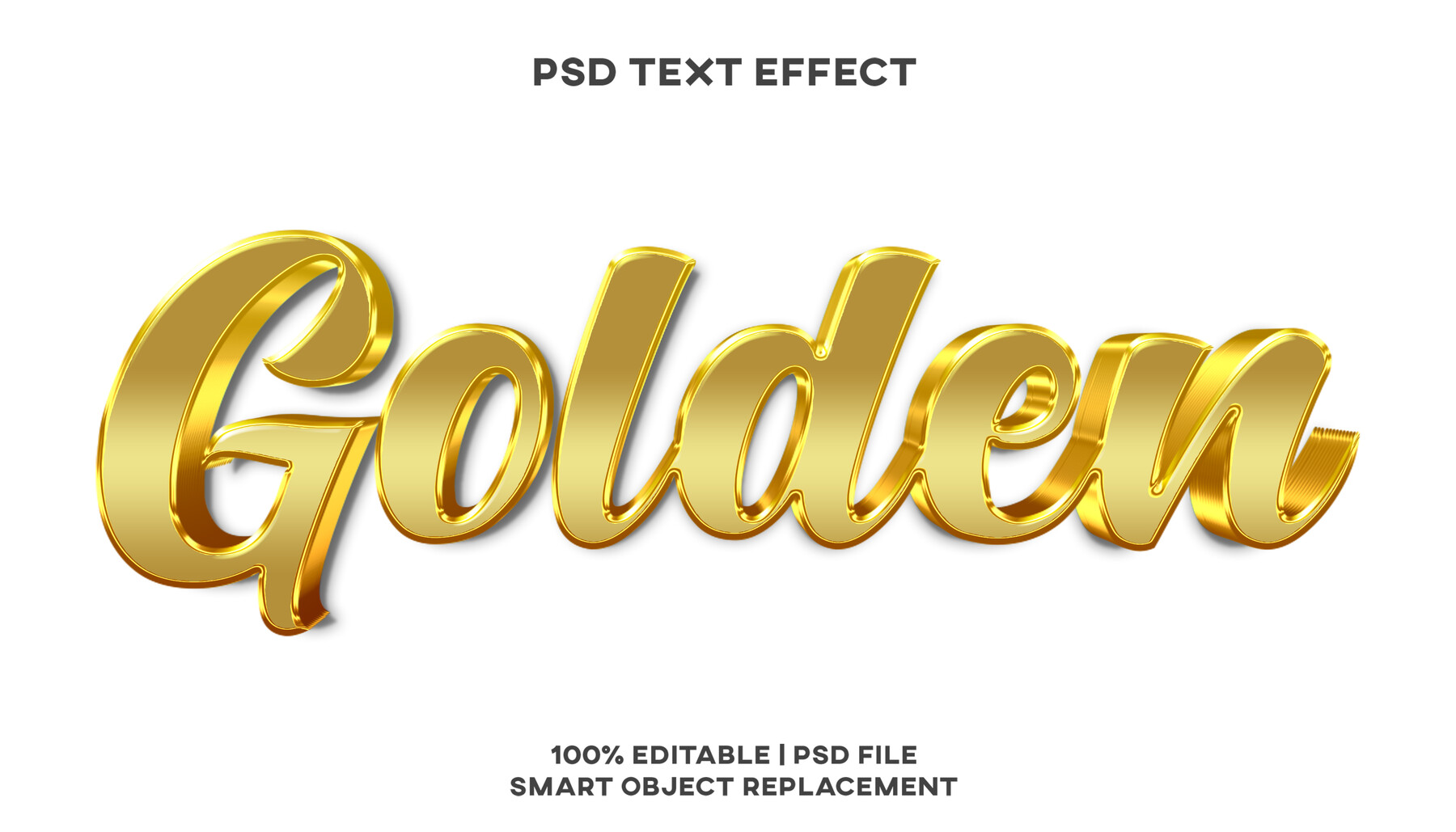 ArtStation - 3D Golden. PSD fully editable text effect. Layer style PSD ...