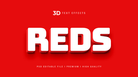 ArtStation - 3D Reds. PSD fully editable text effect. Layer style PSD ...