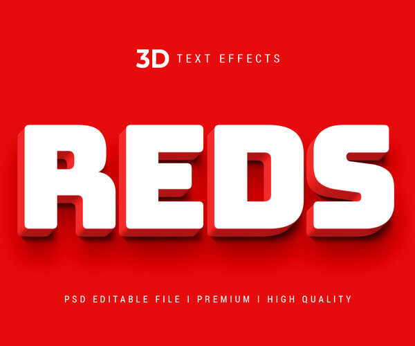 ArtStation - 3D Reds. PSD fully editable text effect. Layer style PSD ...