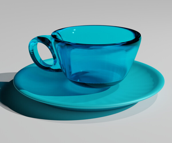ArtStation - Cup and plate in blue | Resources