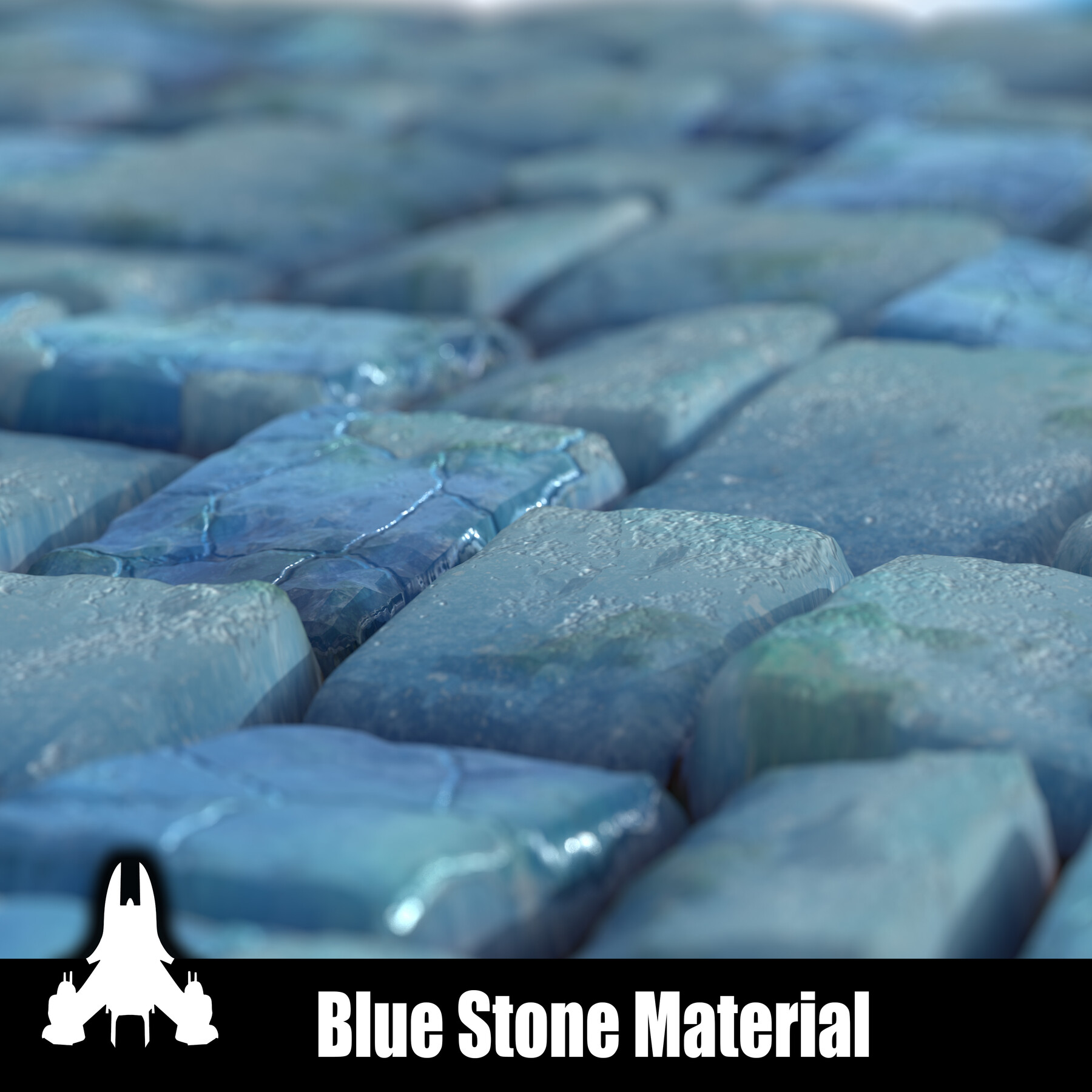 ArtStation - Blue Cobblestone Material | Game Assets