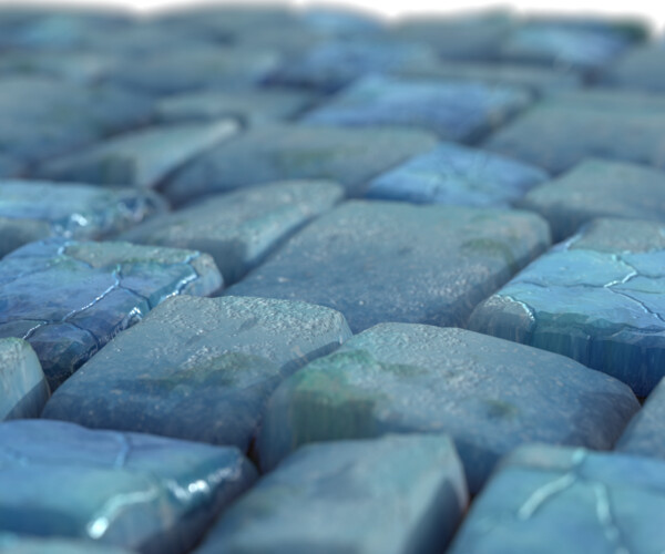 ArtStation - Blue Cobblestone Material | Game Assets