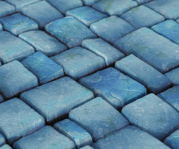 ArtStation - Blue Cobblestone Material | Game Assets