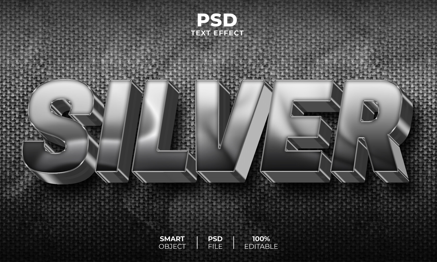 ArtStation - 3D Silver PSD fully editable text effect. Layer style PSD ...