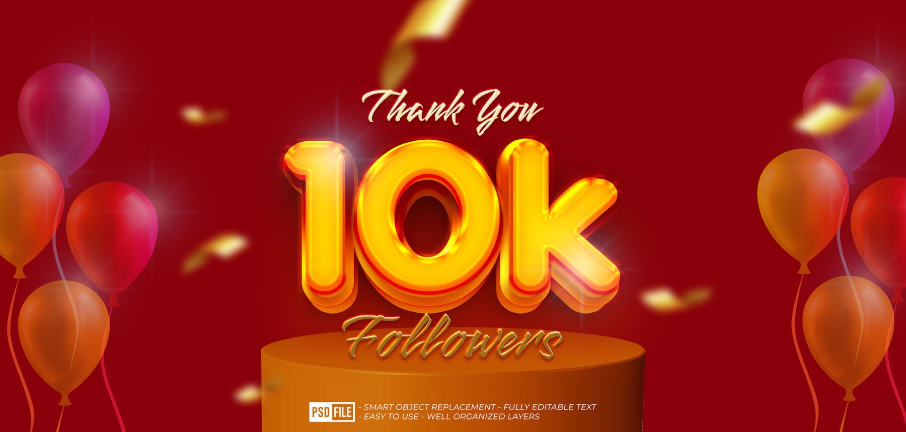 ArtStation - 10K followers balloons celebration. PSD fully editable ...