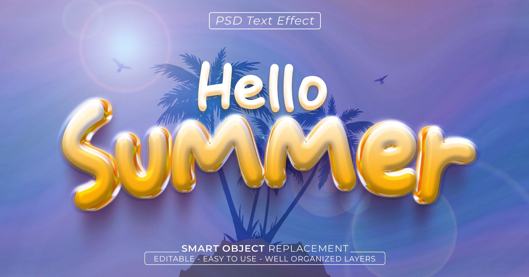 ArtStation - Hello Summer background with. PSD fully editable text ...