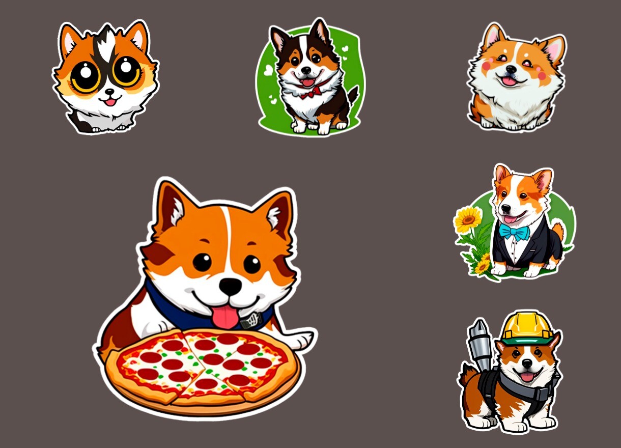 ArtStation - Corgi Dog stickers | Artworks