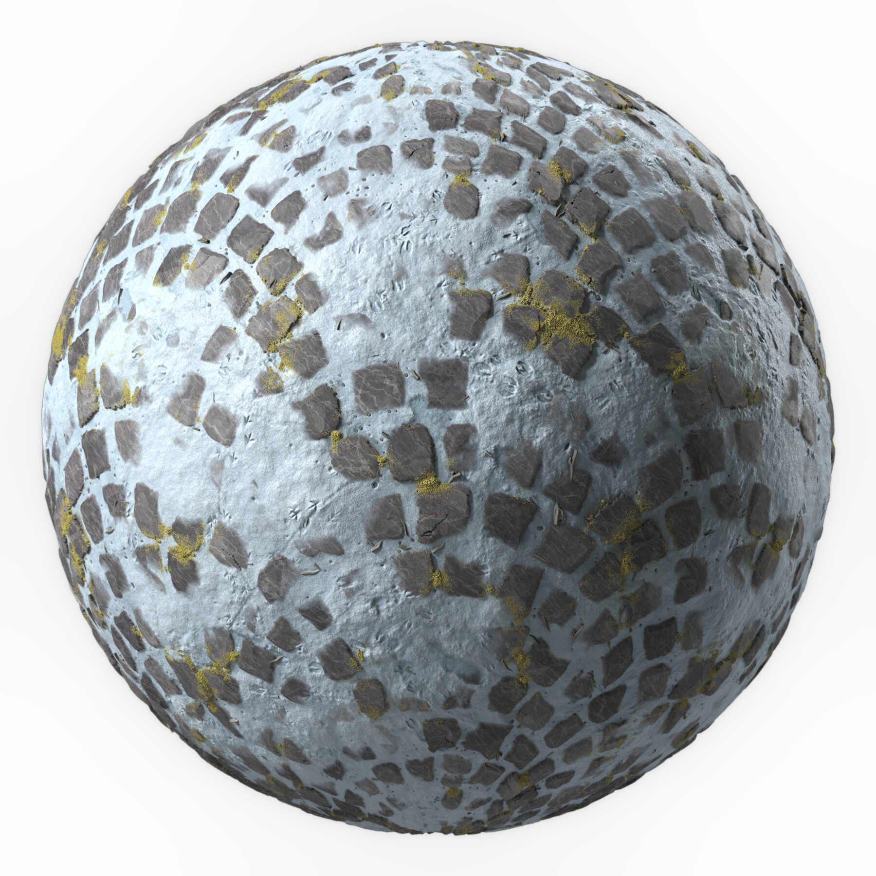 ArtStation - Pavement Materials 19- Stylized Pavement by Moss and Snow ...