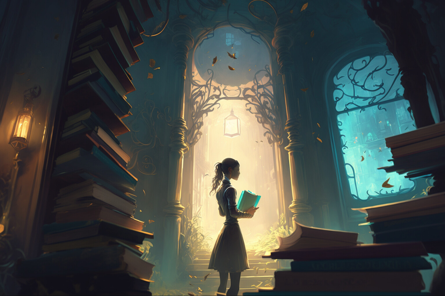 ArtStation - In labyrinths of books and thought, I find myself forever ...