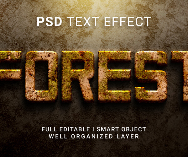 ArtStation - 3D Forest PSD fully editable text effect. Layer style PSD ...