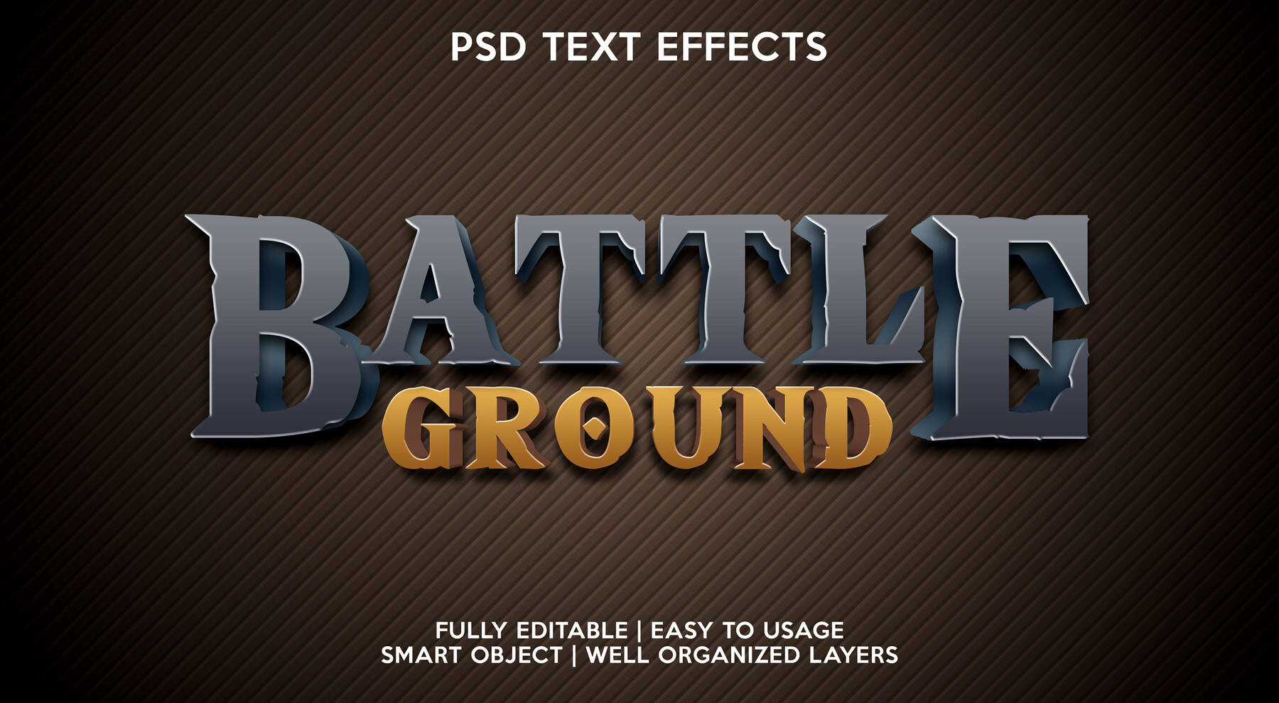 ArtStation - 3D Battle Ground. PSD fully editable text effect. Layer ...