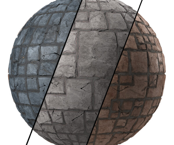 ArtStation - Stone Wall Materials 37- Stylized Stone wall By 3 Patterns ...