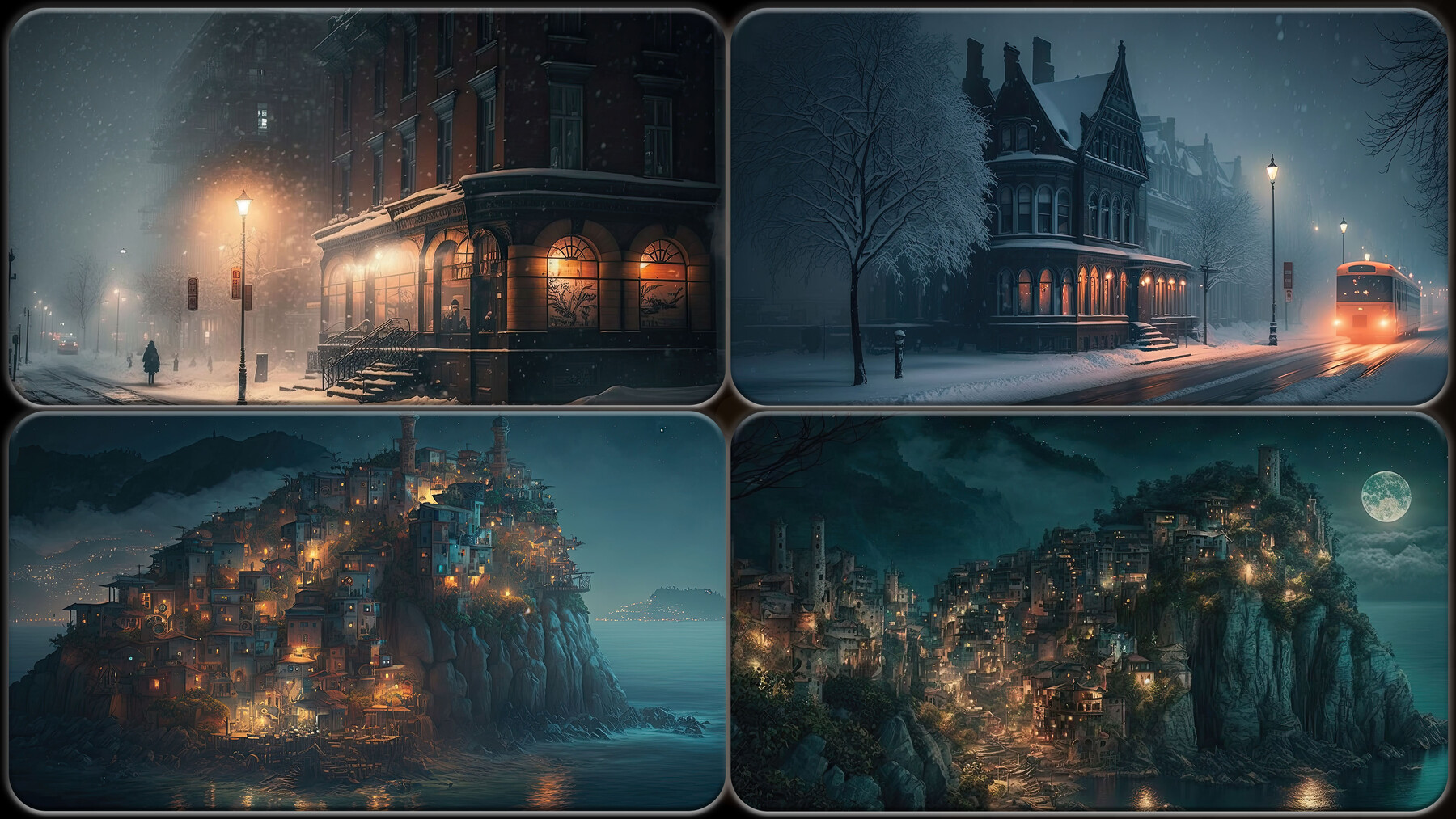 ArtStation - 100 Fantasy Environments - City Night Reference Pack | 8K ...