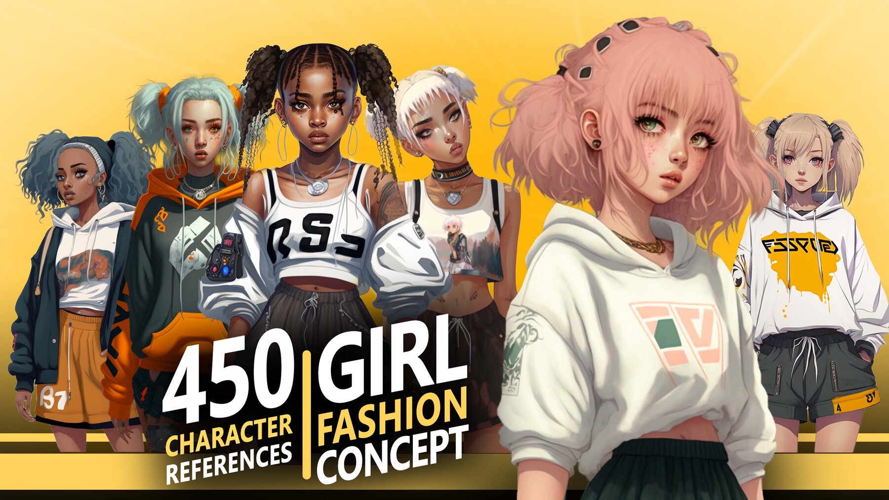 ArtStation - 450 Girl Fashion Concept - Character References | Artworks